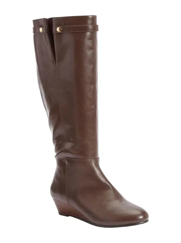 COMFORTVIEW The Ellington Wide Calf Boot - Dark Brown