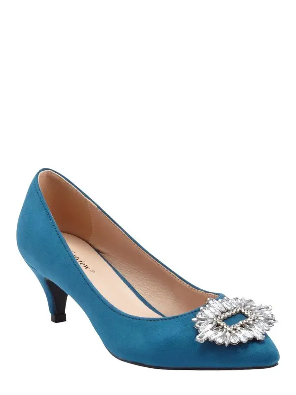 COMFORTVIEW The Brenner Slip-on Pump With Embellished Detail - Teal