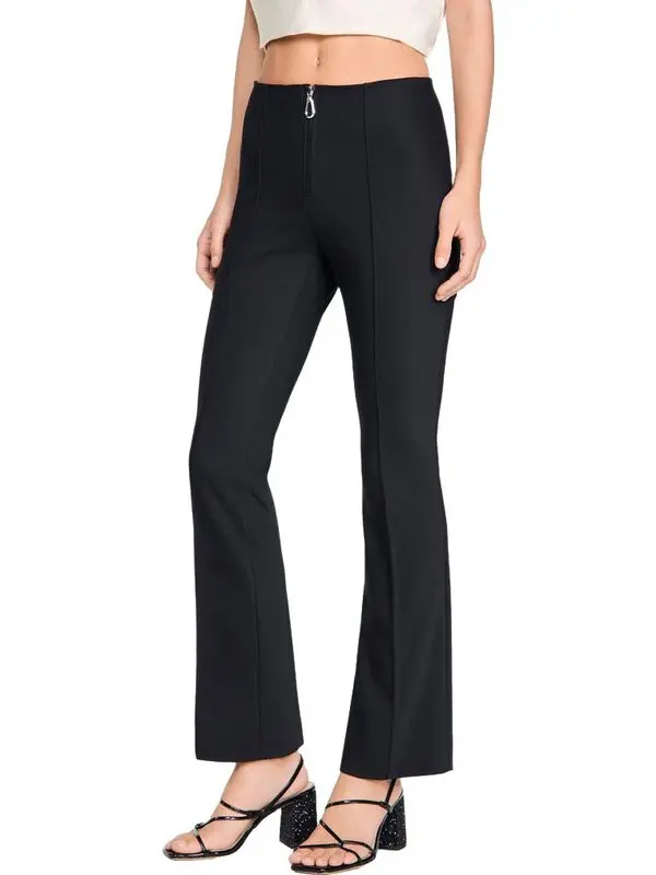 Sandro Pleated Fitted Trousers - Black