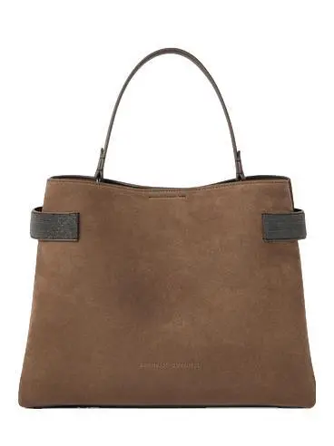 Brunello Cucinelli Top-handle Essence Bag - Bark