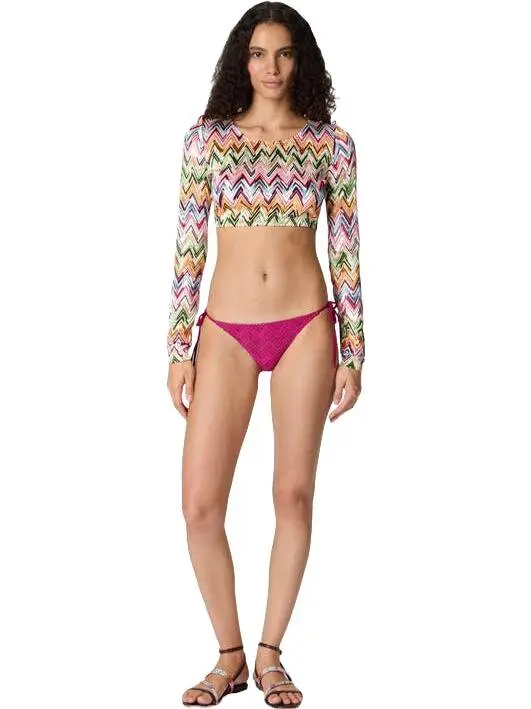 Missoni Printed Viscose Crop Top With Lace Detail - Multicoloured