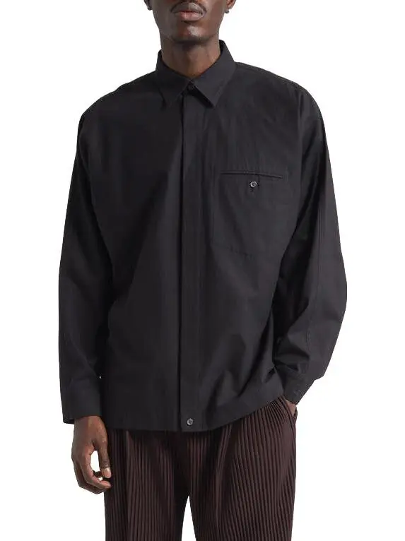 Issey Miyake Streamlined Cotton Button-up Shirt - Black