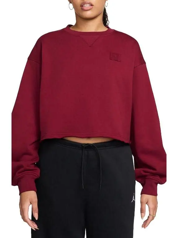 JORDAN Oversized Fleece Crop Sweatshirt - Team Red/dark Team Red