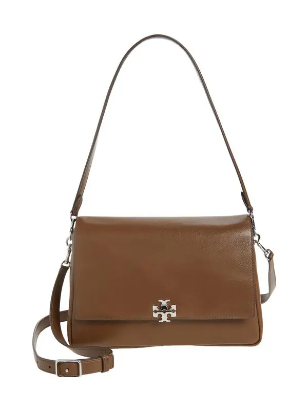 Tory Burch Leather Shoulder Bag - Malt Brown