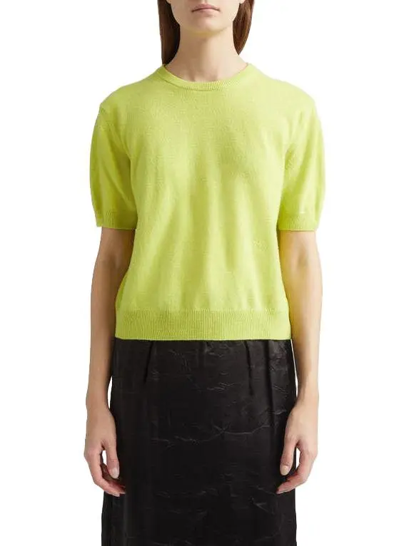 NACKIYE Cashmere Short Sleeve Sweater - Pistache Dopey