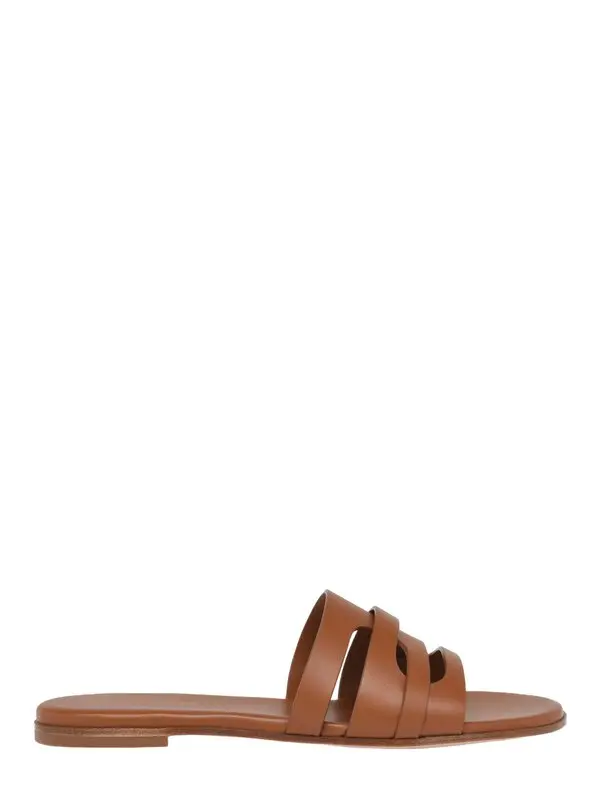 GIANVITO ROSSI Nora Flat Sandals - Brown - Calf