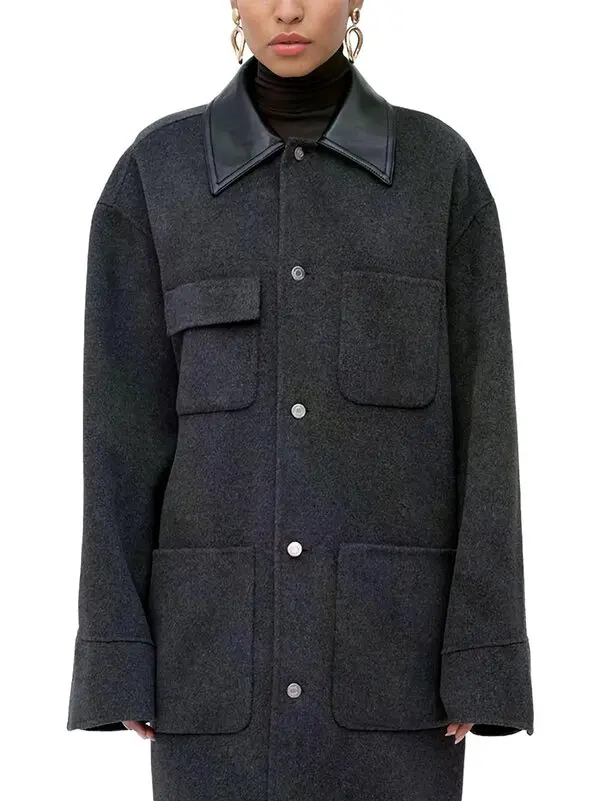 Nanushka Wylder Buttoned Coat - Grey