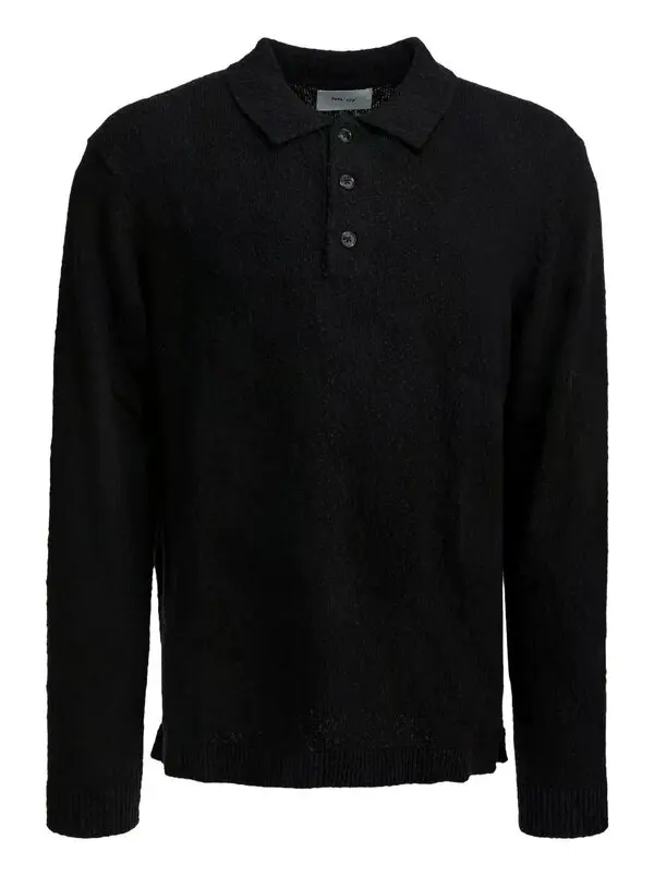 Nn07 Buttoned Collar Polo Shirt - Black