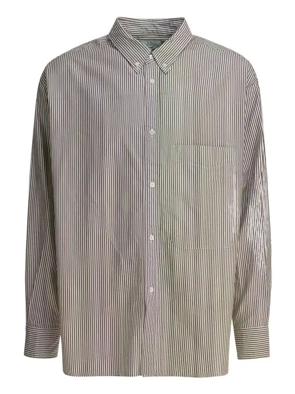 BEAMS Lisa Striped Chest-pocket Shirt - Brown
