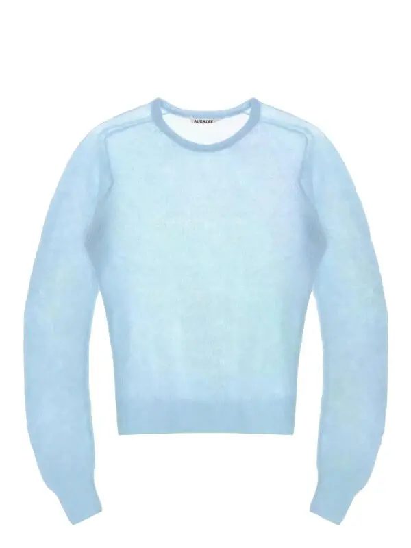 Auralee Alpaca Wool Blend Knitted Top - Blue