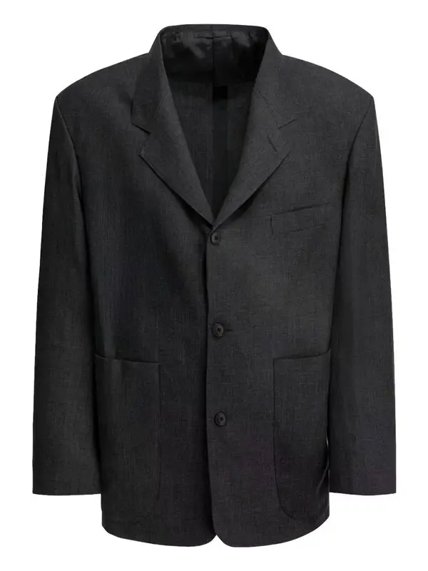 BEAMS Paul Button-up Wool Blazer - Grey