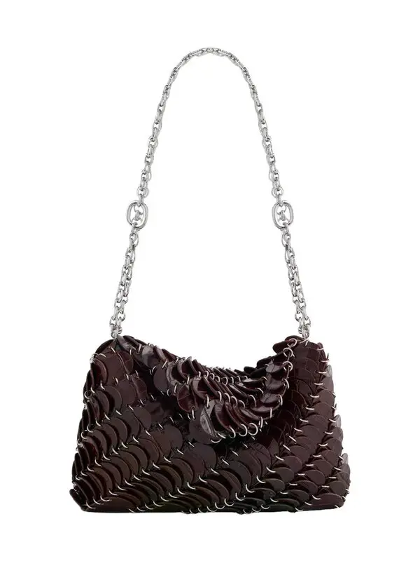 Rabanne Embossed Crocodile Pattern Shoulder Bag - Brown