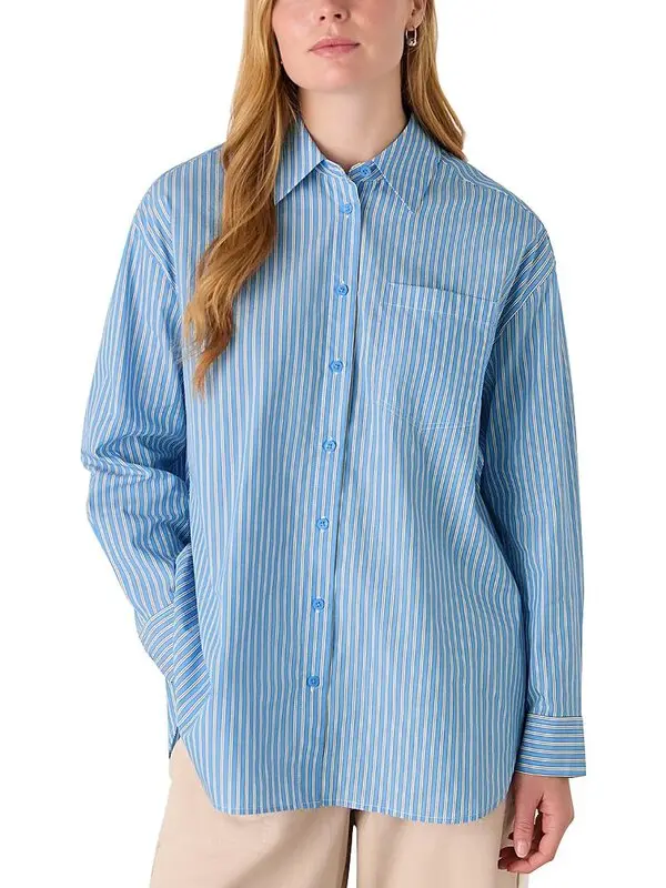 Whistles Oversized Stripe Shirt - Blue/multi