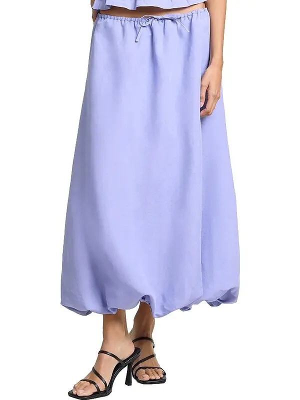 Onia Air Linen Bubble Maxi Skirt - Periwinkle