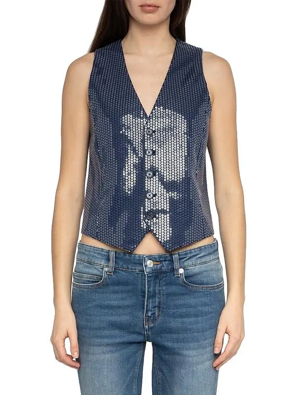 Zadig&Voltaire Emaux Sequin Waistcoat - Marine