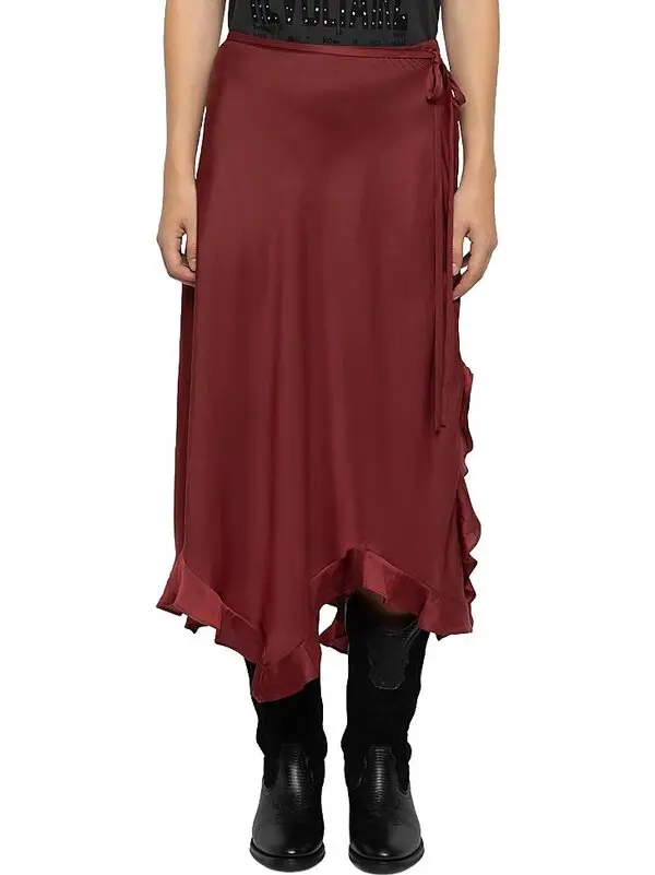 Zadig&Voltaire Jeto Satin Skirt - Cherry