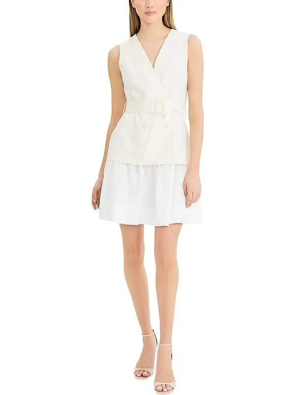 LUXELY Belted Minidress - Cloud Dancer