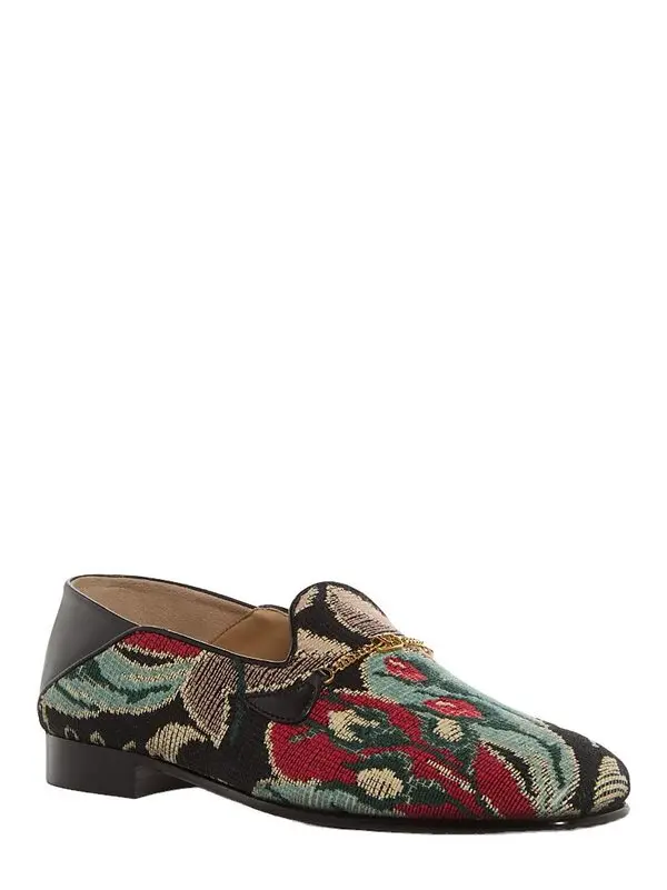 Valentino Garavani Vlogo Jiggie Jacquard Loafers - Black Multi