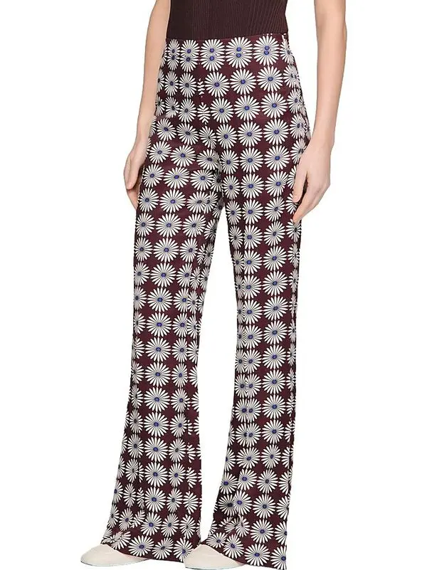 Sandro Floaty Trousers - Marron / Bleu