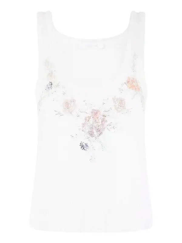 Rabanne Floral Embroidered Top - White
