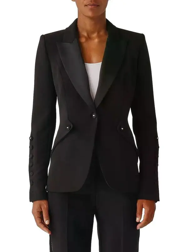 Elisabetta Franchi Button Detailed Jacket - Black