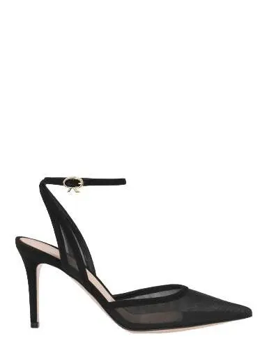 GIANVITO ROSSI Dorotea D'orsay 85 Ankle Pumps - Black Fabric