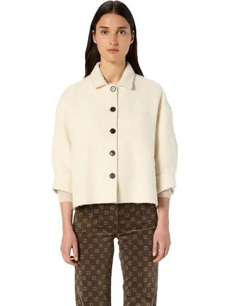 Gerard Darel Ninon Cropped Tweed Jacket - Ecru