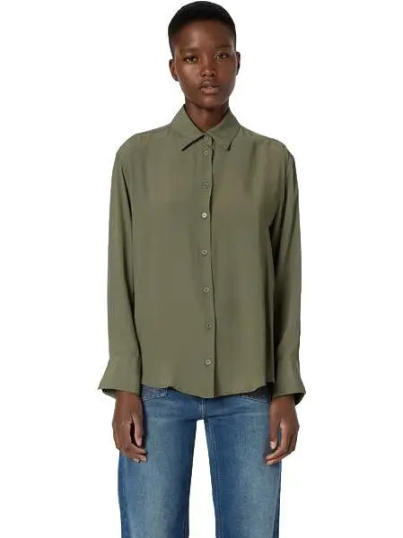 Gerard Darel Agathe Long Sleeve Shirt - Medium Khaki