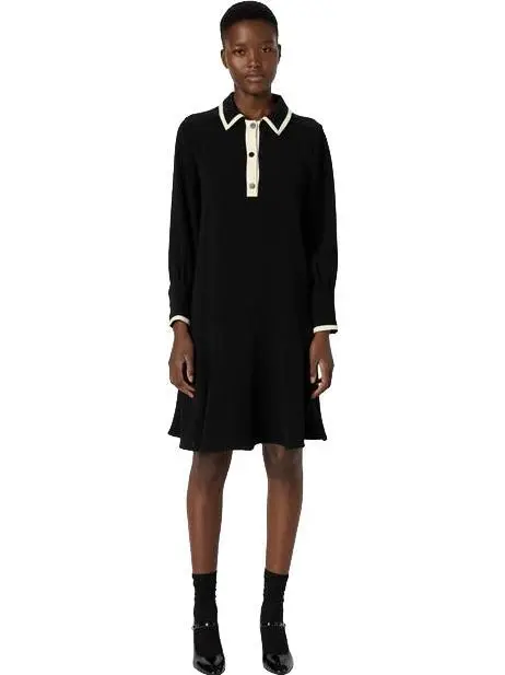 Gerard Darel Livia Two-tone Shirt Dress - Black