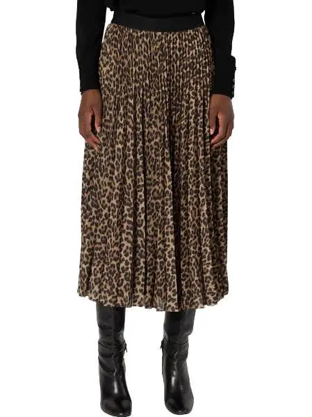 Gerard Darel Babette Pleated Midi Skirt - Brown