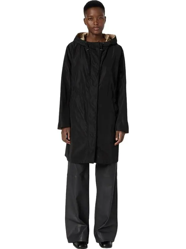 Gerard Darel Ximena Hooded Reversible Parka Coat - Black