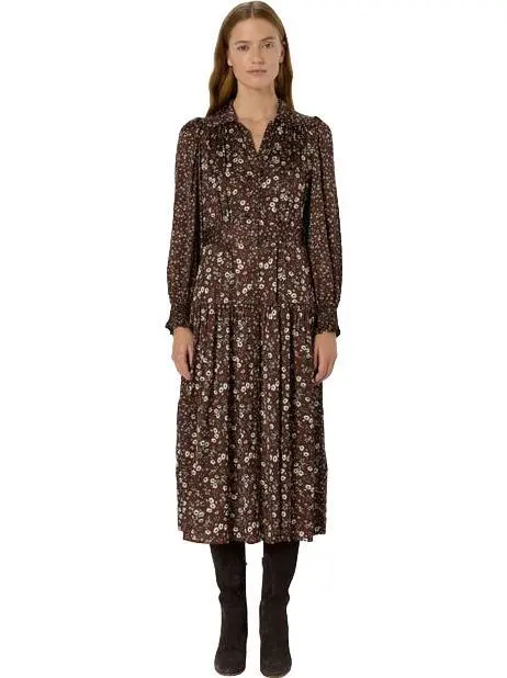 Gerard Darel Lolita Long Sleeve Shirt Dress - Brown