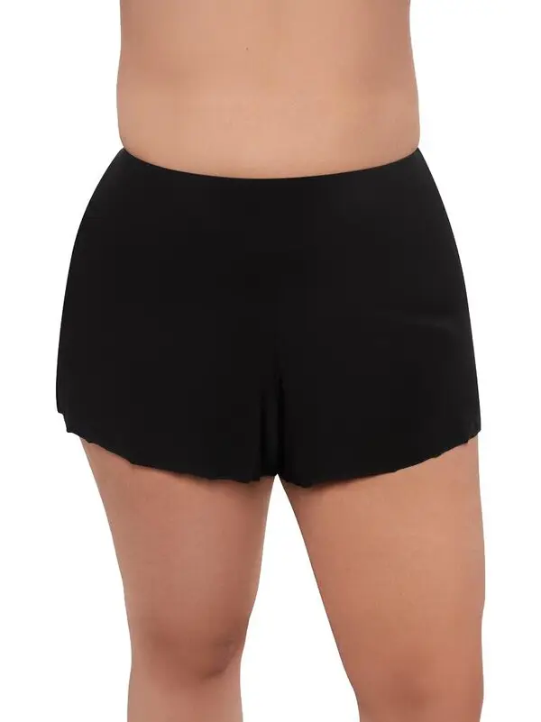 AQUA GREEN Beach Short Swimsuit Bottom - Black