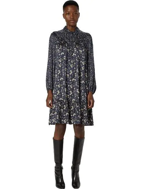 Gerard Darel Leana Printed Shirt Dress - Navy Blue