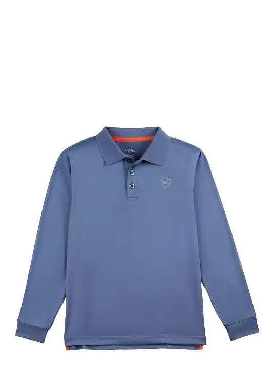 MEMOI Silky Dri-effect Long Sleeve Polo Shirt - Moonlight Blue