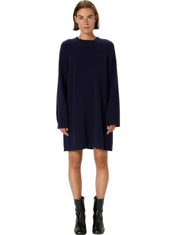 Gerard Darel Lysan Long Sleeve Knitted Dress - Navy Blue