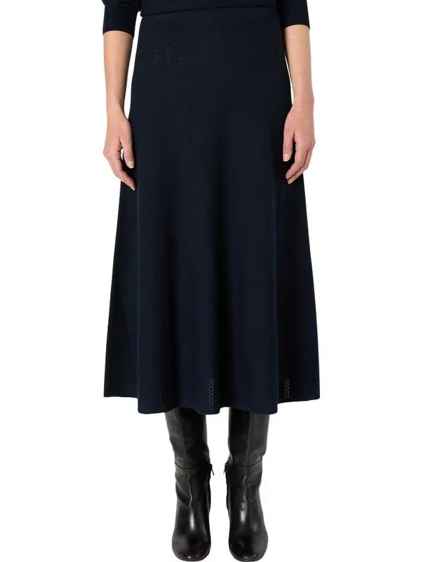 Gerard Darel Bia Knitted Midi Skirt - Navy Blue