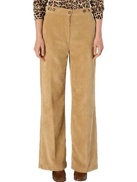 Gerard Darel Cass Wide-leg Corduroy Trousers - Sand
