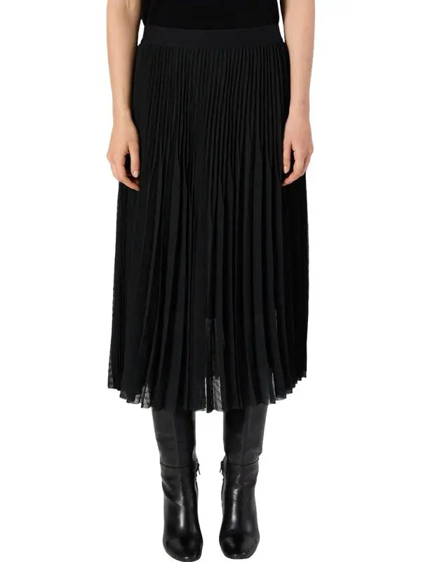 Gerard Darel Bilal Jacquard Pleated Midi Skirt - Black