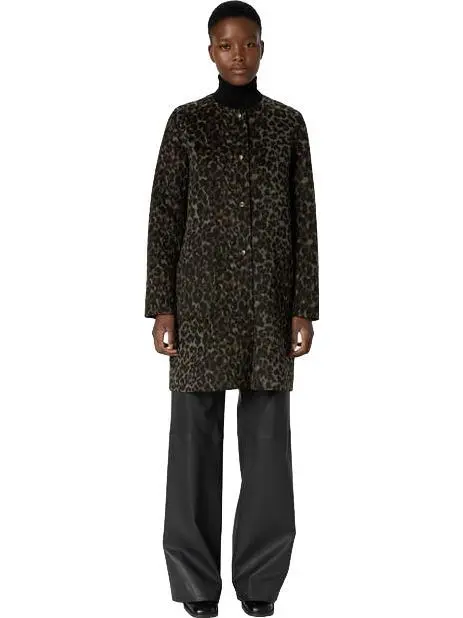 Gerard Darel Matilda Collarless Reversible Coat - Brown