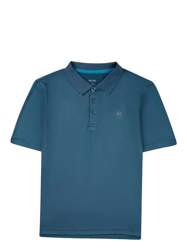 MEMOI Silky Dri-effect Short Sleeve Polo Shirt - Bluestone