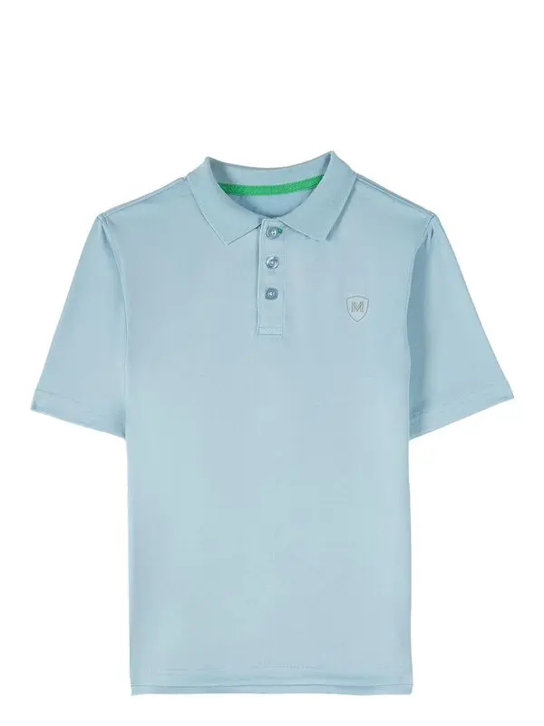 MEMOI Silky Dri-effect Short Sleeve Polo Shirt - Cashmere Blue