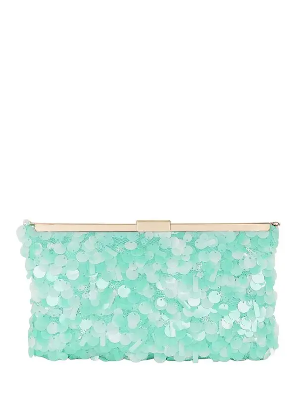 Badgley Mischka Briar Sequin Clutch - Light Mint Green