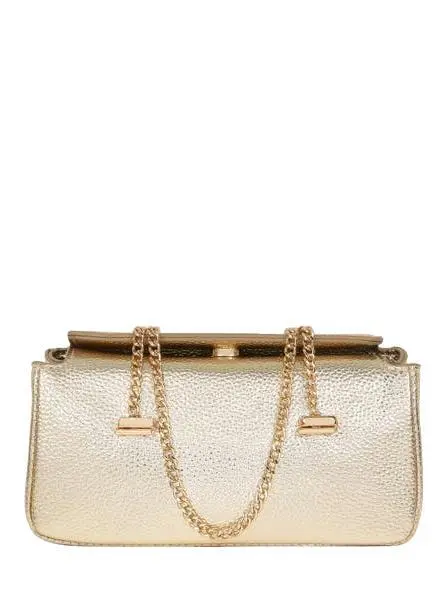Badgley Mischka Senna Faux Leather Clutch - Gold