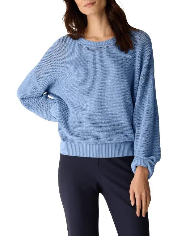 Eileen Fisher Organic Cotton & Tencel™ Lyocell Crewneck Sweater - Skylight