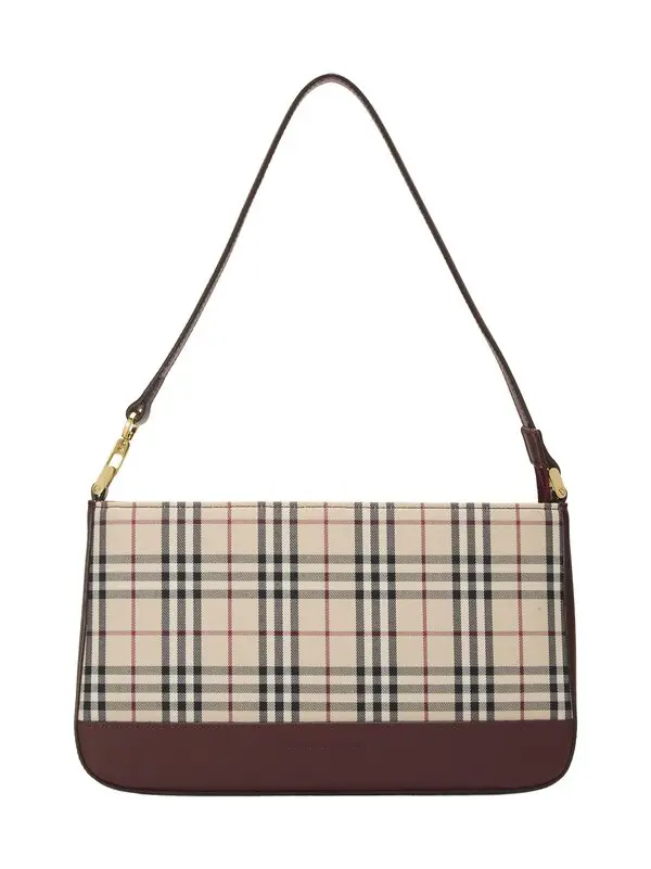 Burberry House Check Jacquard Shoulder Bag - Burgundy