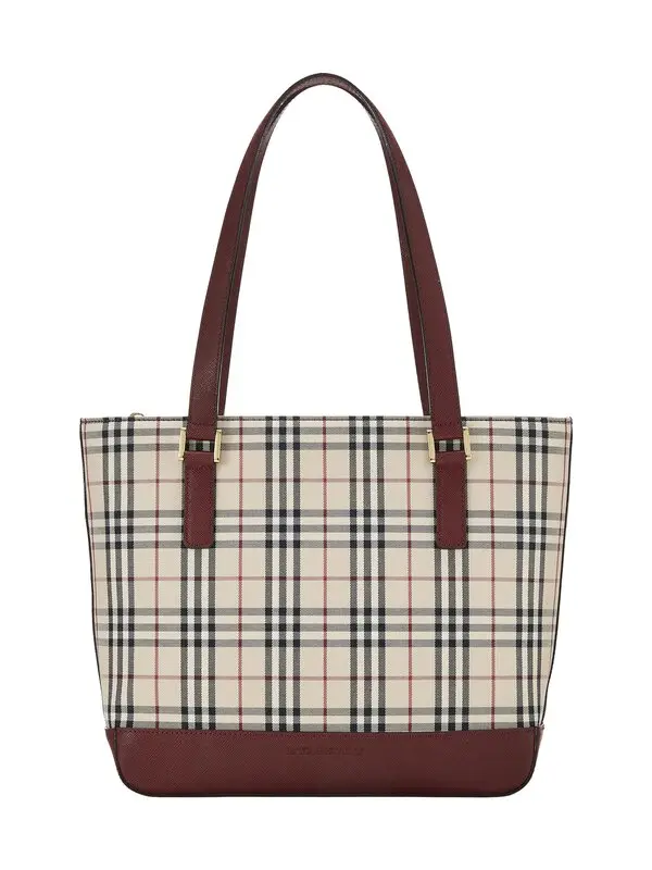 Burberry House Check Jacquard Shoulder Bag - Burgundy