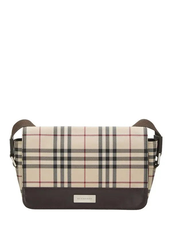 Burberry House Check Flap Crossbody - Brown