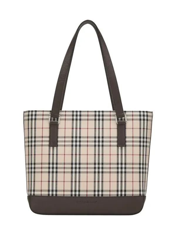 Burberry House Check Jacquard Zip Tote - Brown
