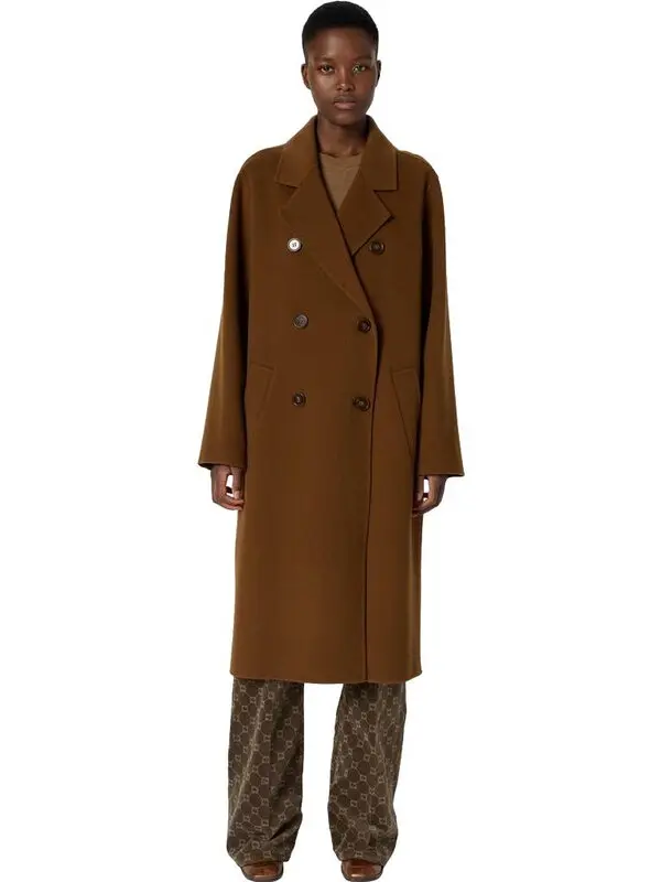 Gerard Darel Milena Tailored Double-breasted Coat - Cigar